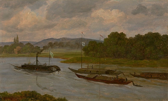 Gustav Friedrich Papperitz | The first haulage steamboat on the RIver ...