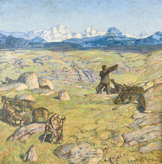 Erich Erler-Samaden | Goatherd in the Alps | MutualArt