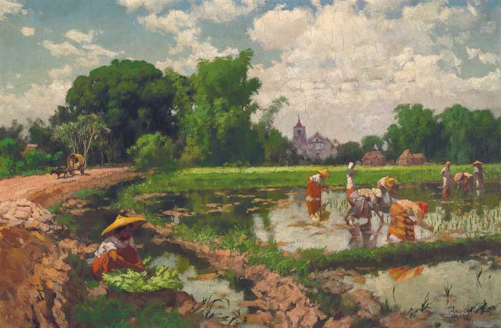 Fernando Amorsolo | PLANTING RICE (1932) | MutualArt