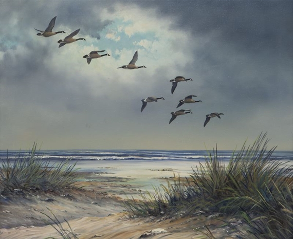 Jerry W. Thrasher | Ducks in Flight | MutualArt
