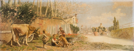 Joaquin Luque Rosello | Life scene at the entrance to the city | MutualArt