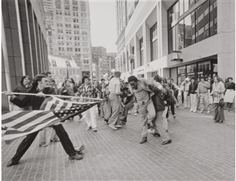 Stanley Forman | The Soiling of Old Glory, Boston | MutualArt