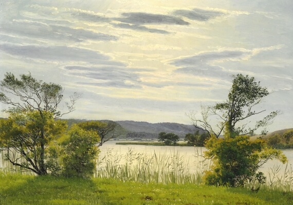 Vilhelm Kyhn | Landscape with a view from Rye Station (1878) | MutualArt