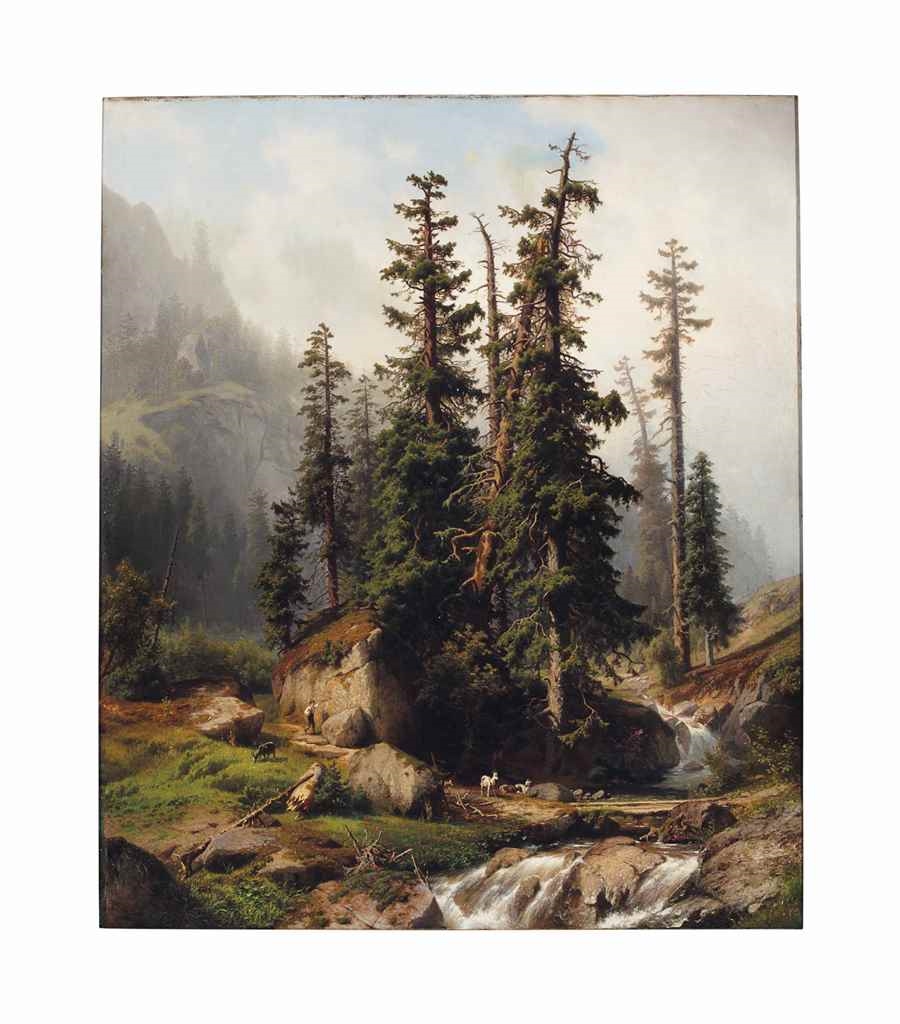 Joseph Jansen | Alpine View (1872) | MutualArt