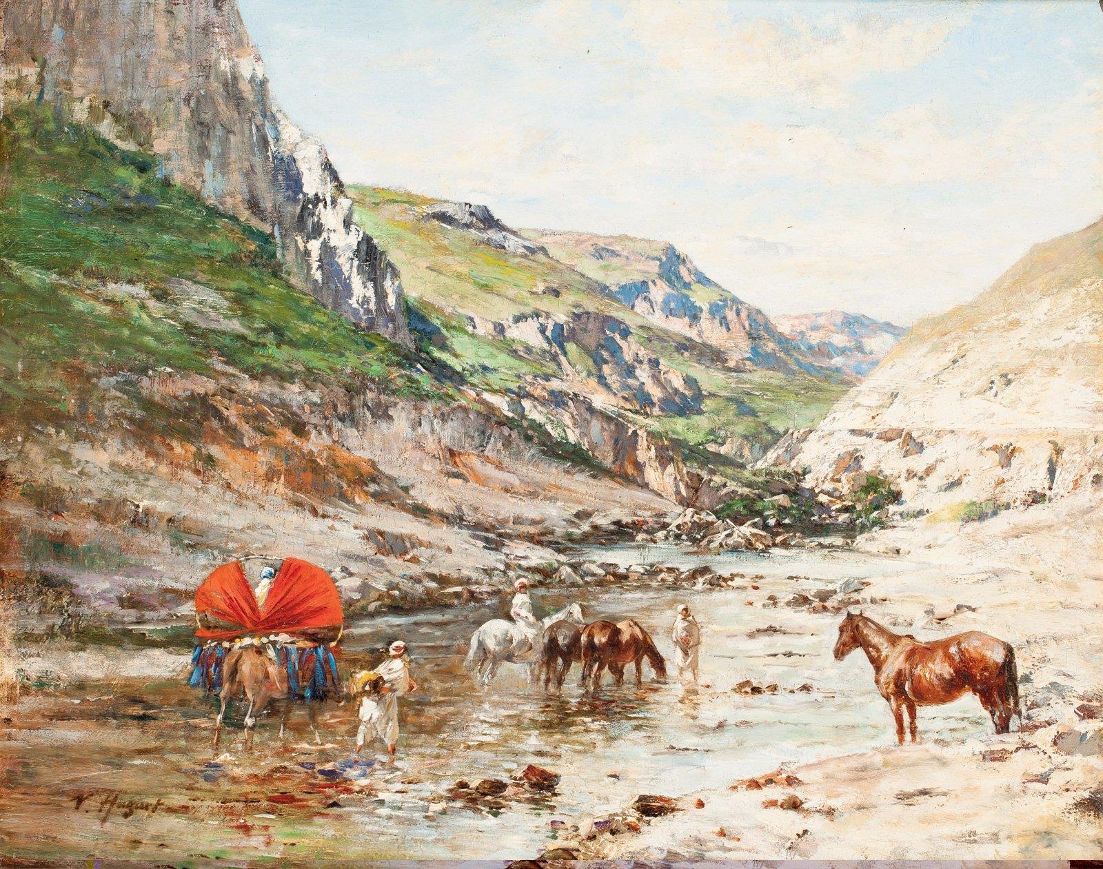Victor Huguet | Passage au gué | MutualArt