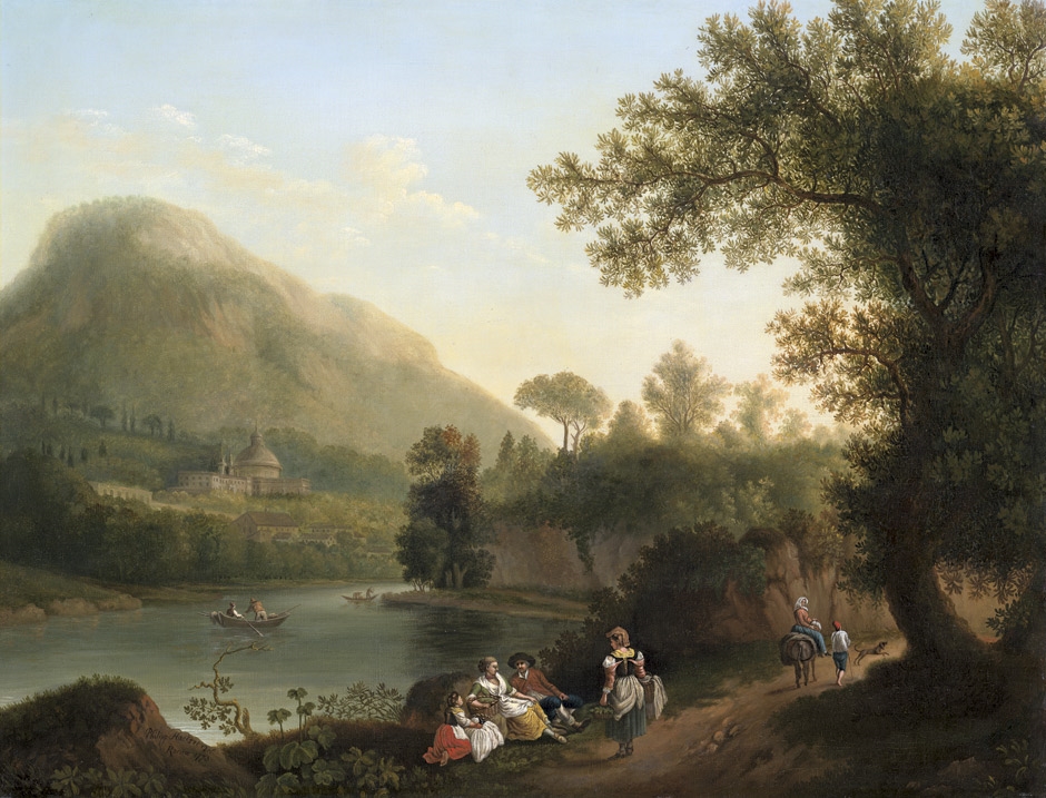 Jacob Philippe Hackert | Landschaft mit Bauernfamilie (1773) | MutualArt