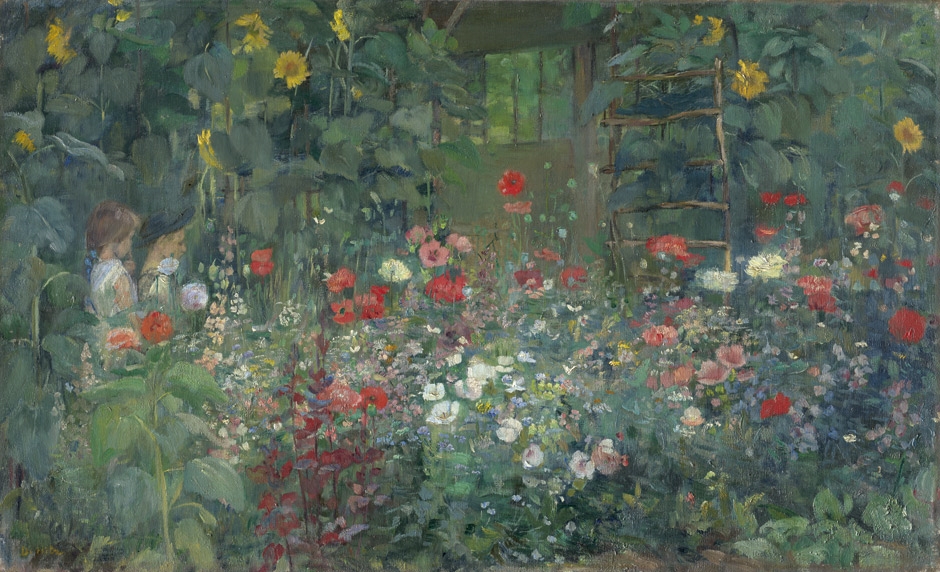 Dora Hitz | Blumengarten mit zwei Kindern | MutualArt
