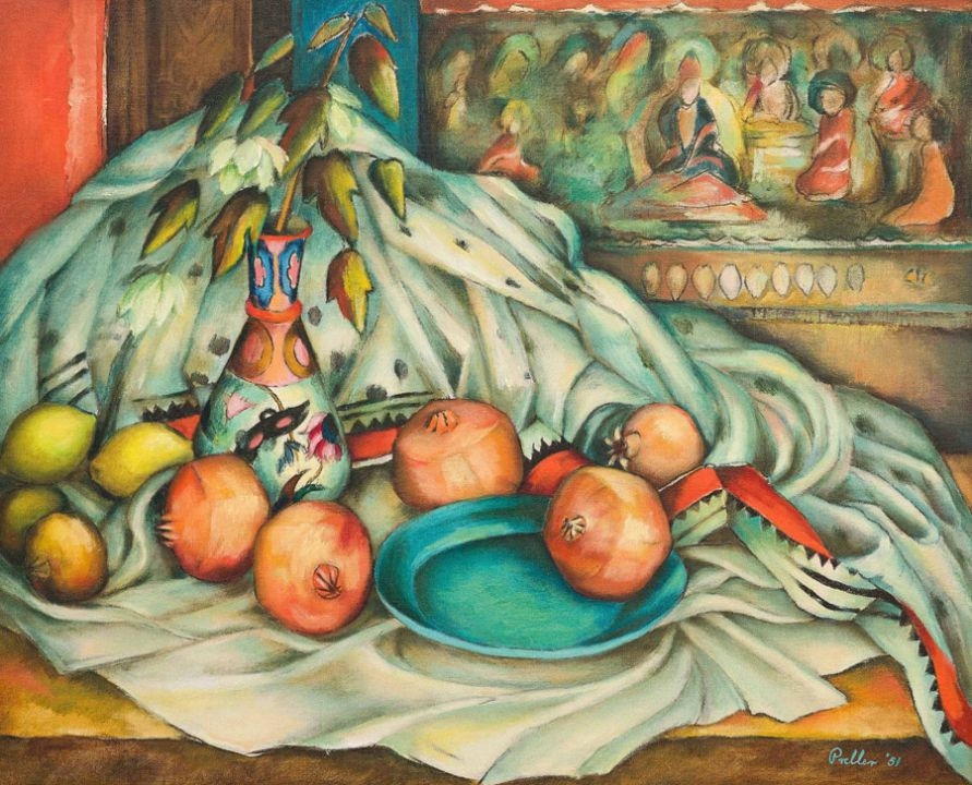 Alexis Preller | Still Life with Thangka and Pomegranates (1951 ...