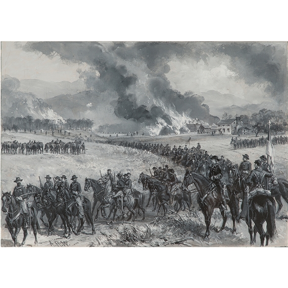 Alfred R. Waud | General Custer's Division Retiring from Mt. Jackson ...