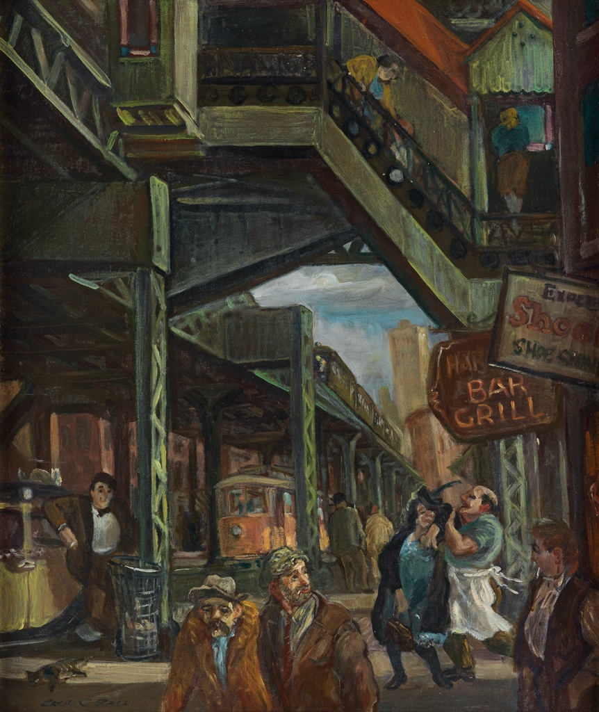 Cecil C. Bell | Beneath the El Station, New York | MutualArt