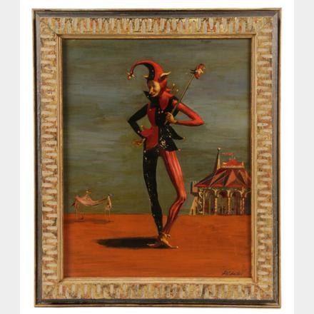 Roman Chatov | Untitled;depicting jester or clown dressed in Medieval ...