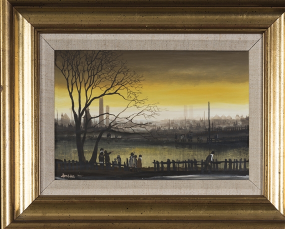 Brian Shields | Winter Scene with Figures on an Embankment | MutualArt