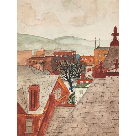 George Copeland Ault | Roof Tops (1920) | MutualArt