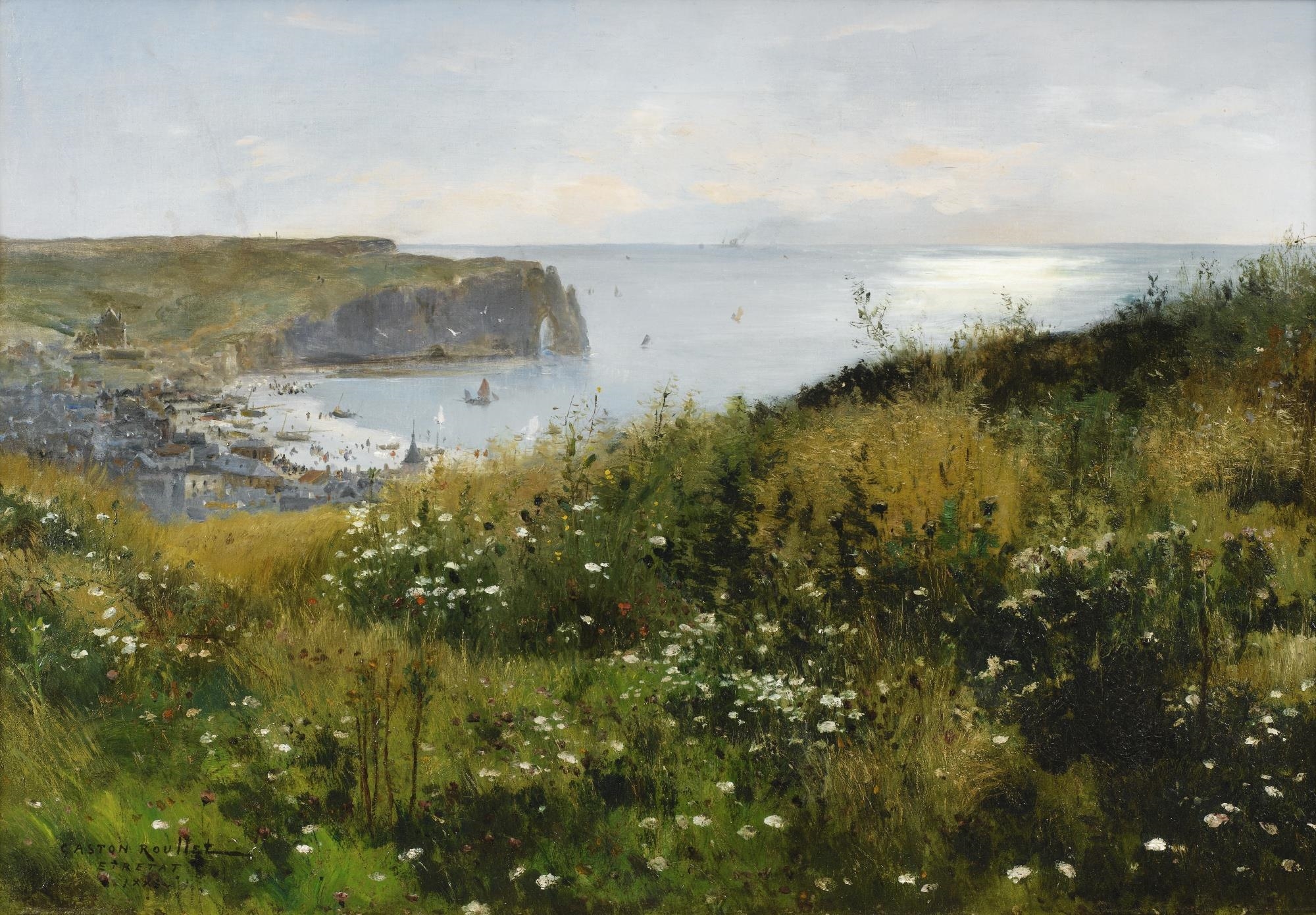 Gaston Marie Anatole Roullet | VIEW OF ETRETAT (1888) | MutualArt