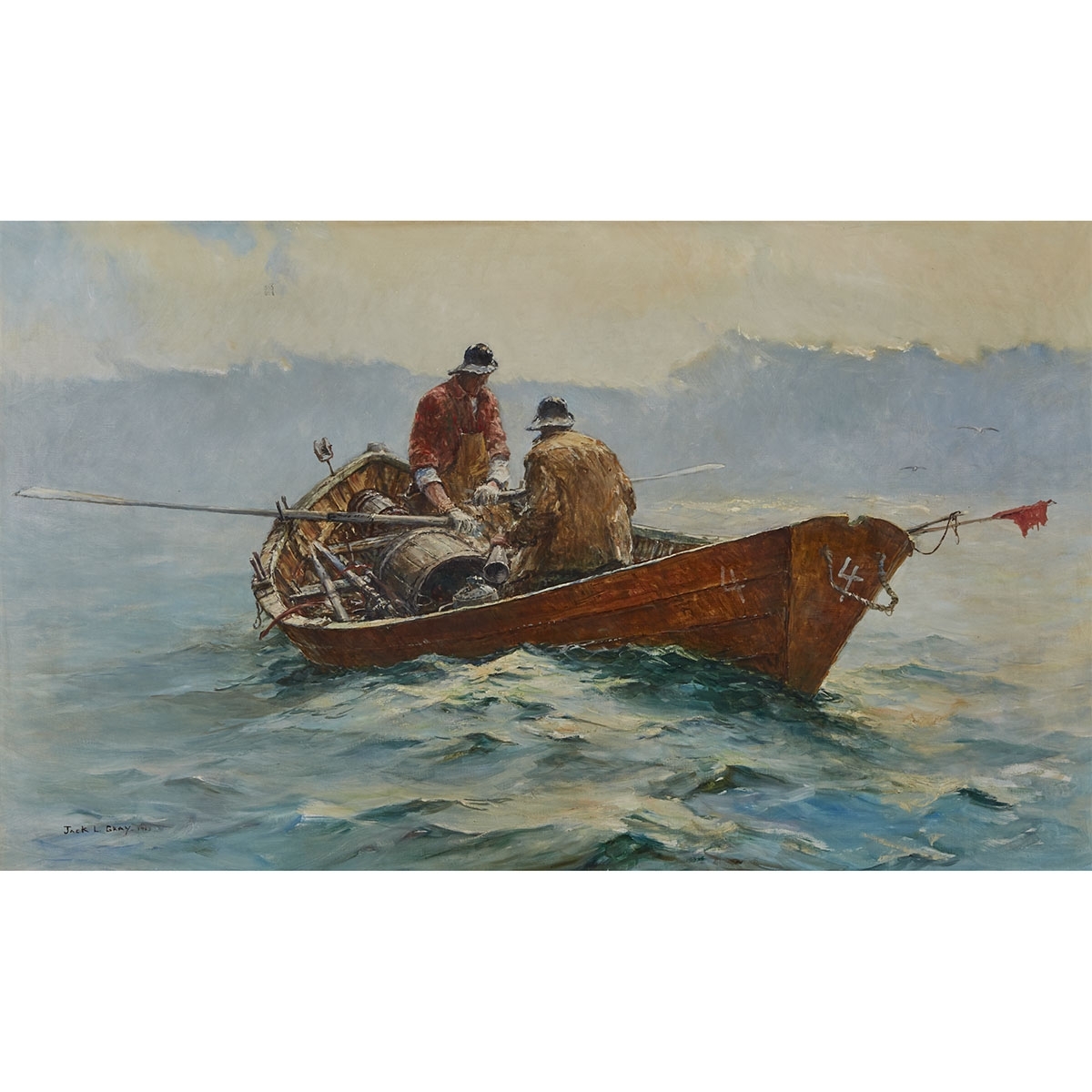 Jack Lorimer Gray | CANADIAN/AMERICAN DORYMEN ON THE WESTERN BANK (1962 ...