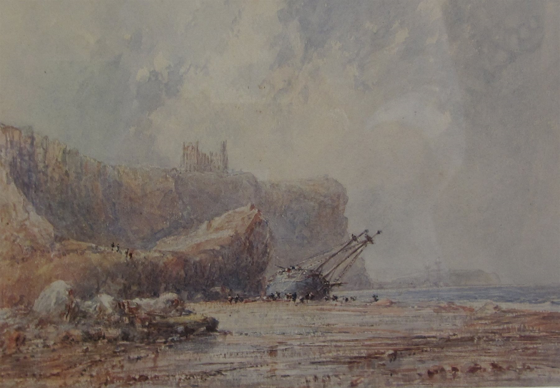 George Weatherill | Ship aground on the rocks below Whitby Abbey ...