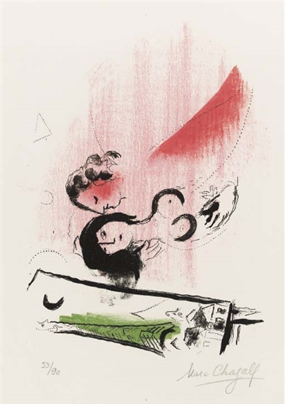 Marc Chagall | The Green Eiffel Tower, from Chagall (M. 201) (1957 ...