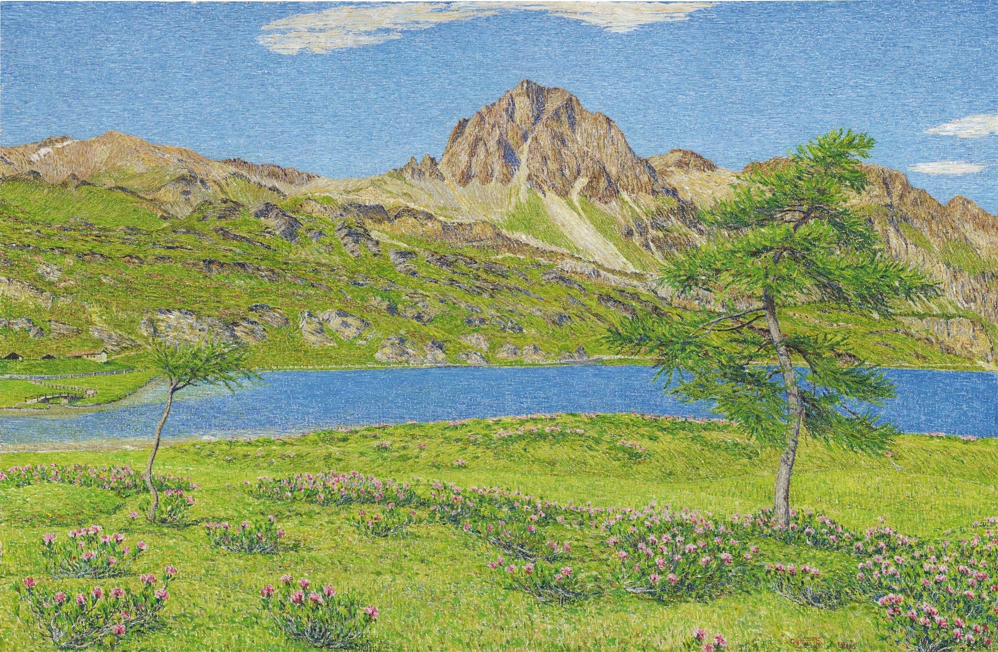 Gottardo Segantini | Engadiner Landschaft im Frühsommer (1945) | MutualArt
