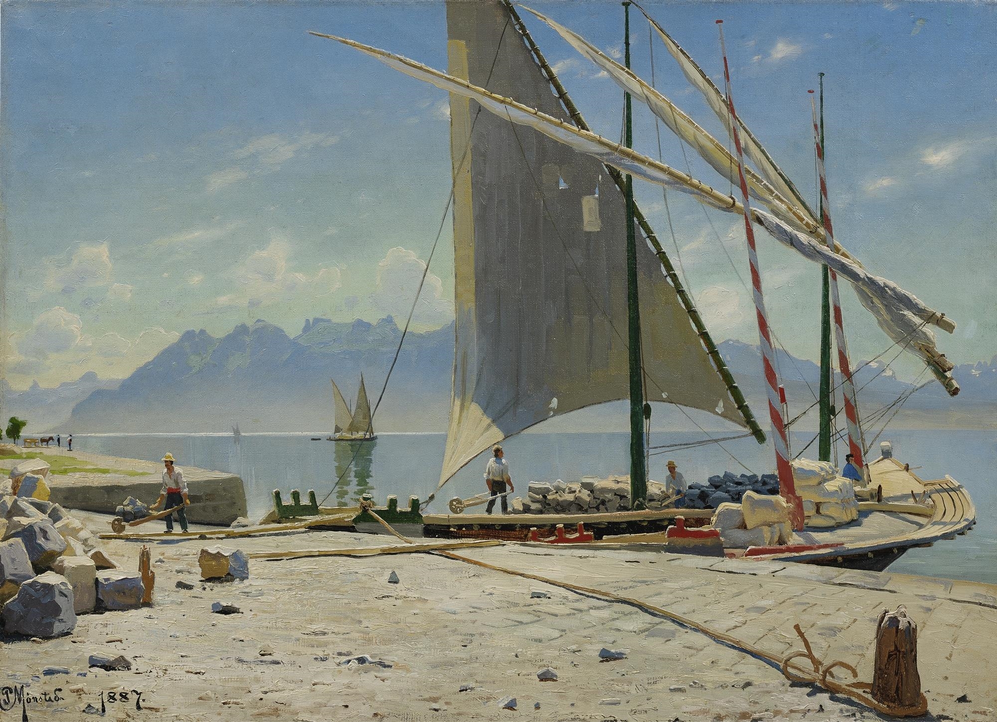 Peder Mork Monsted | View of Vevey (1887) | MutualArt