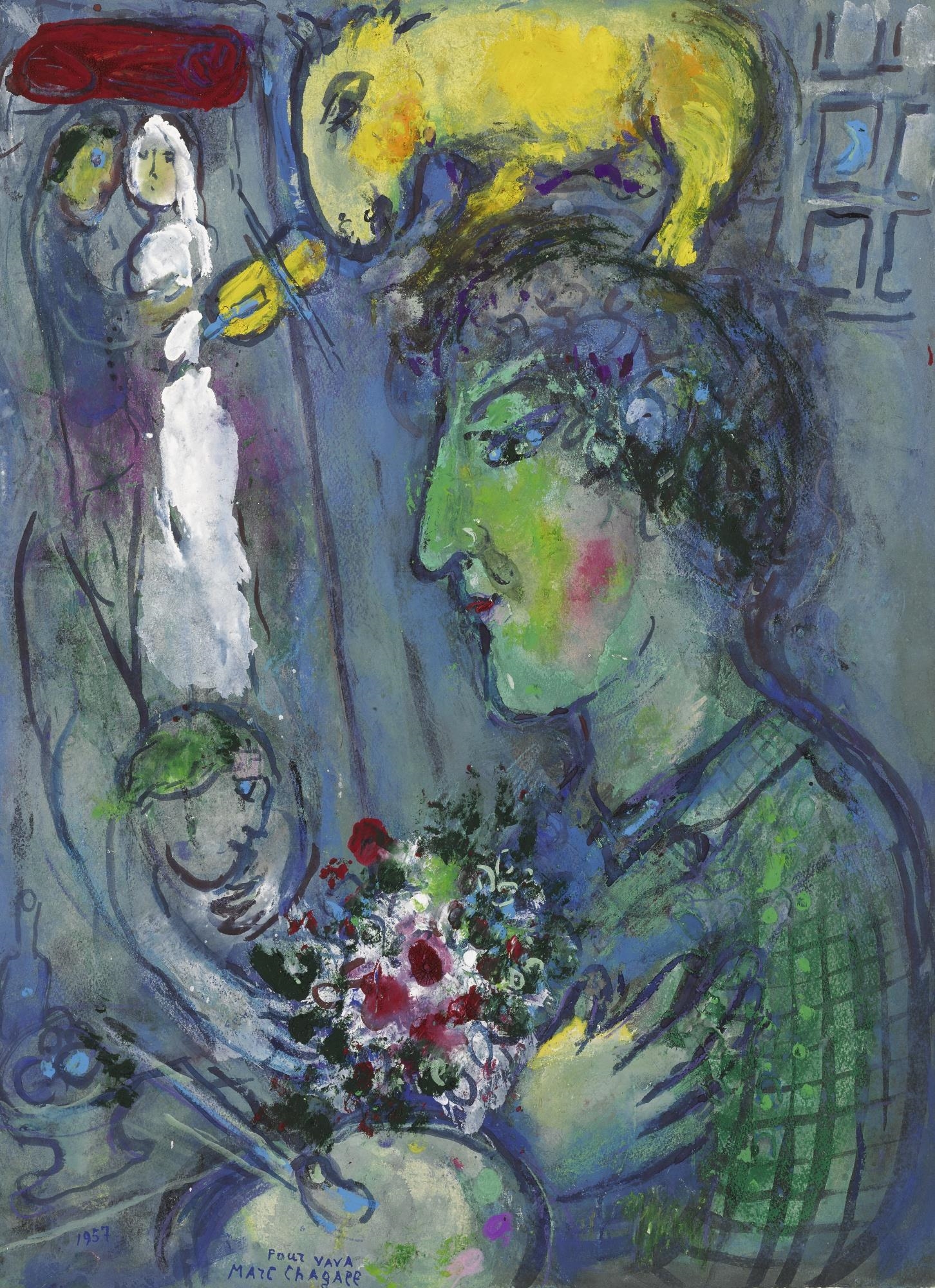 Marc Chagall | L'oiseau Bleu (1952) | MutualArt