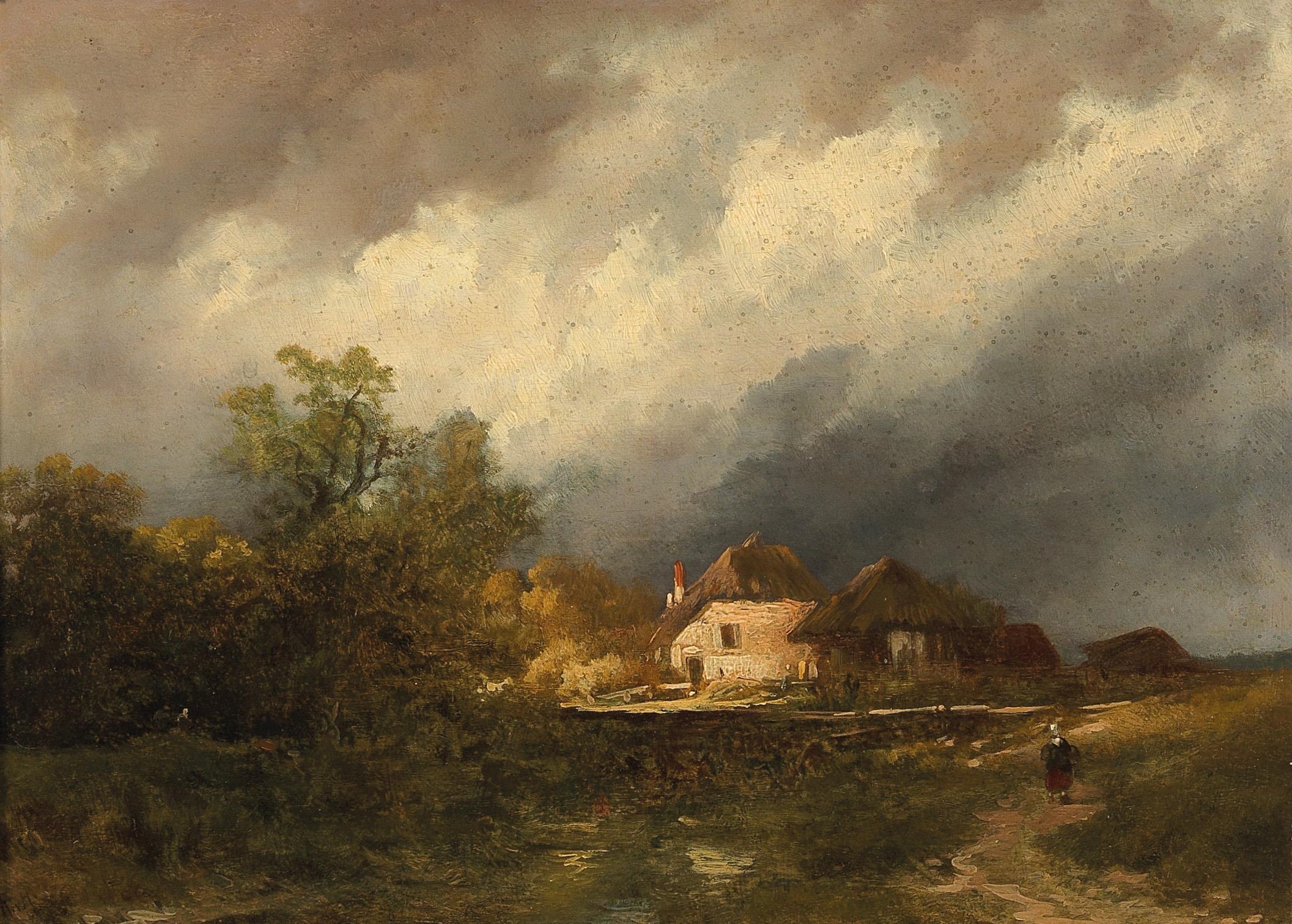 Remigius Adrianus Van Haanen | Stream in the Moonlight (1840) | MutualArt