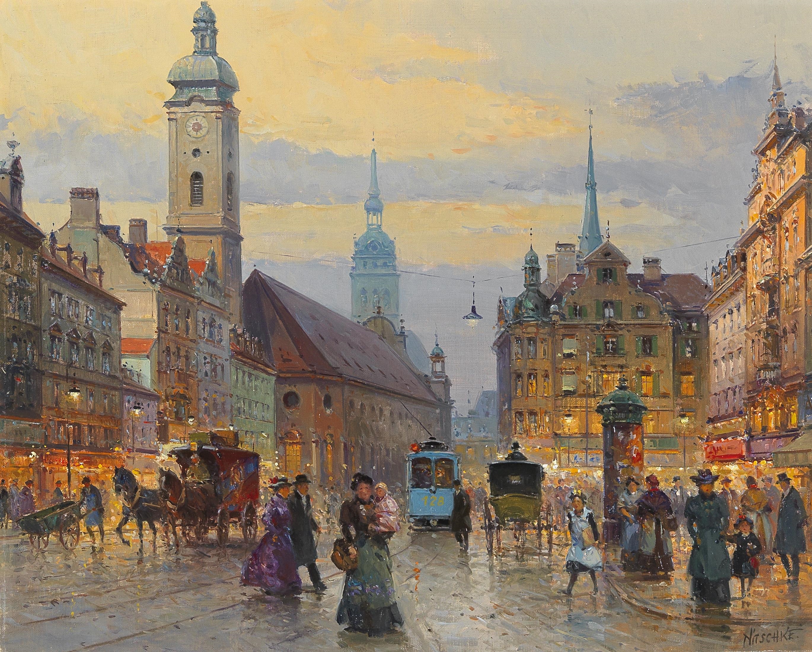 Detlev Nitschke | Nocturnal Street Scene with the Heiliggeist Church ...