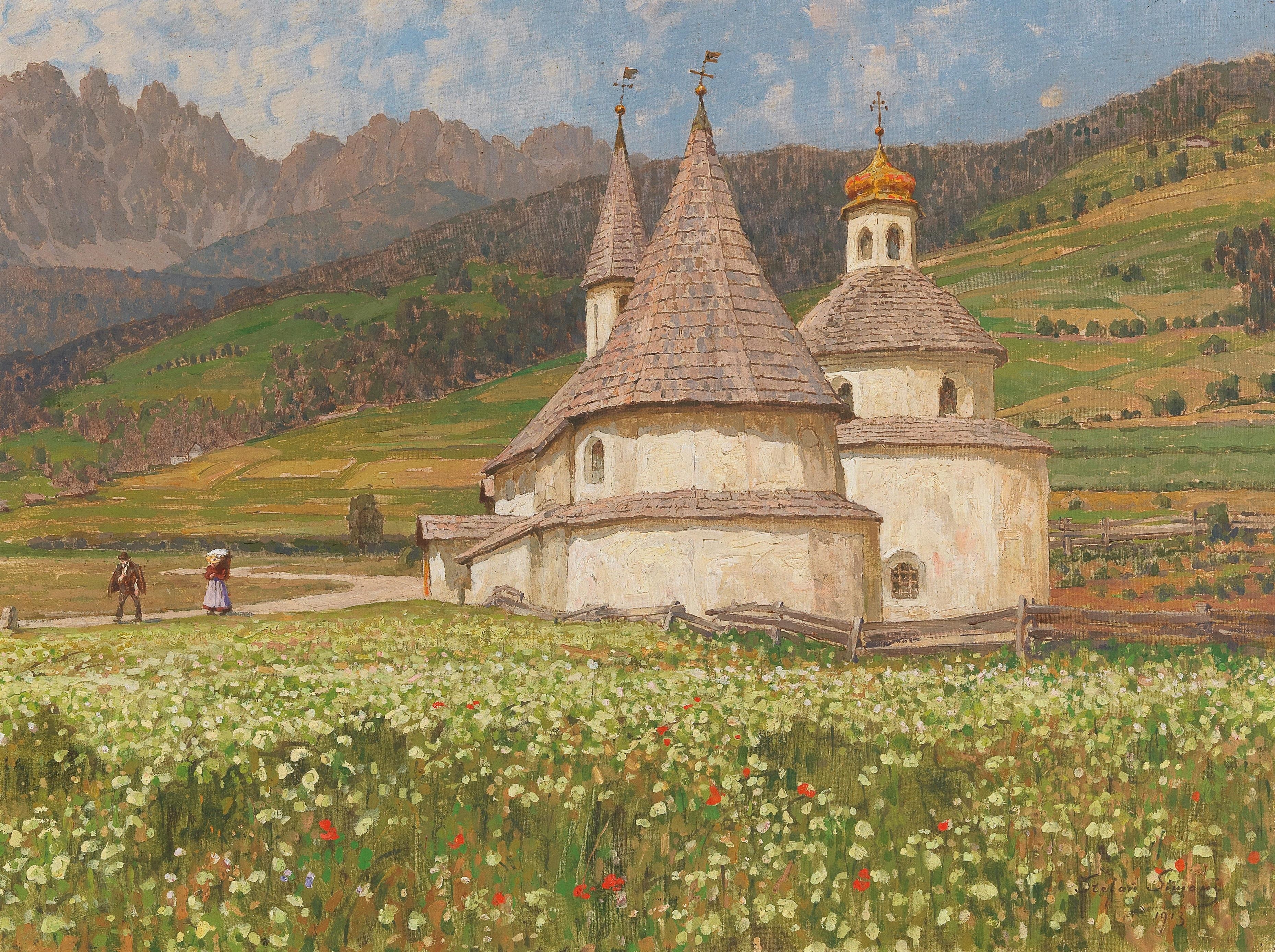 Stefan Simony | Church in a Landscape (1913) | MutualArt