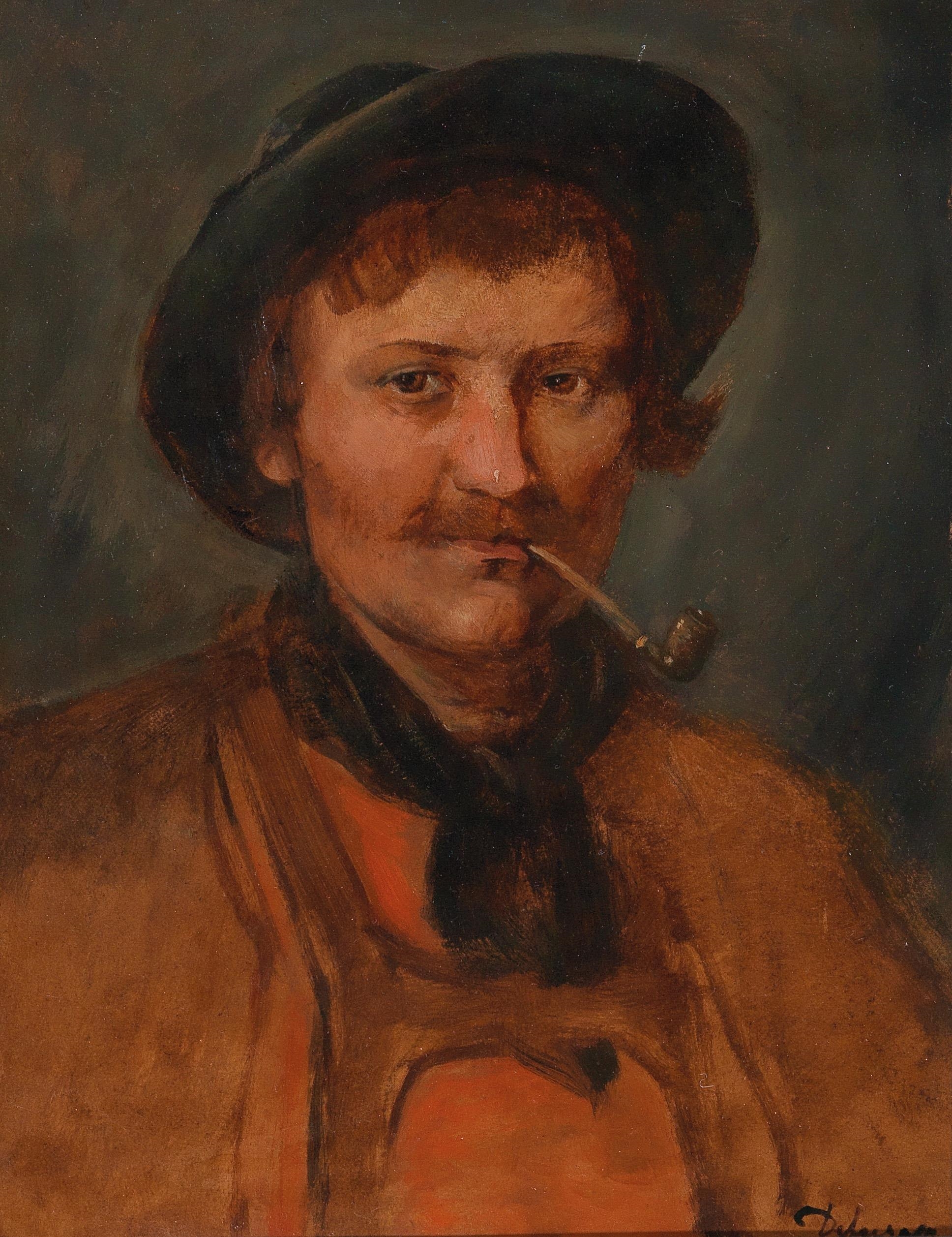 Franz von Defregger | Young Farmer with Hat and Pipe (1835 - 1921 ...