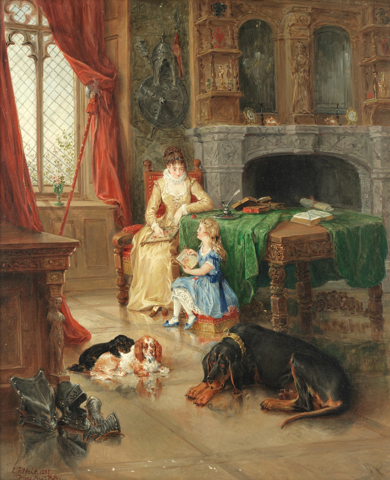 Edwin Frederick Holt | The embroidery works (1885) | MutualArt