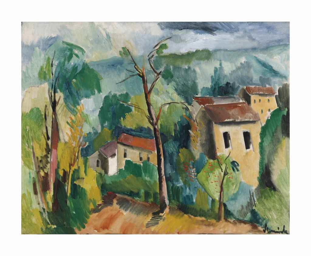 Maurice de Vlaminck | PAYSAGE AUX TOITS ROUGES | MutualArt