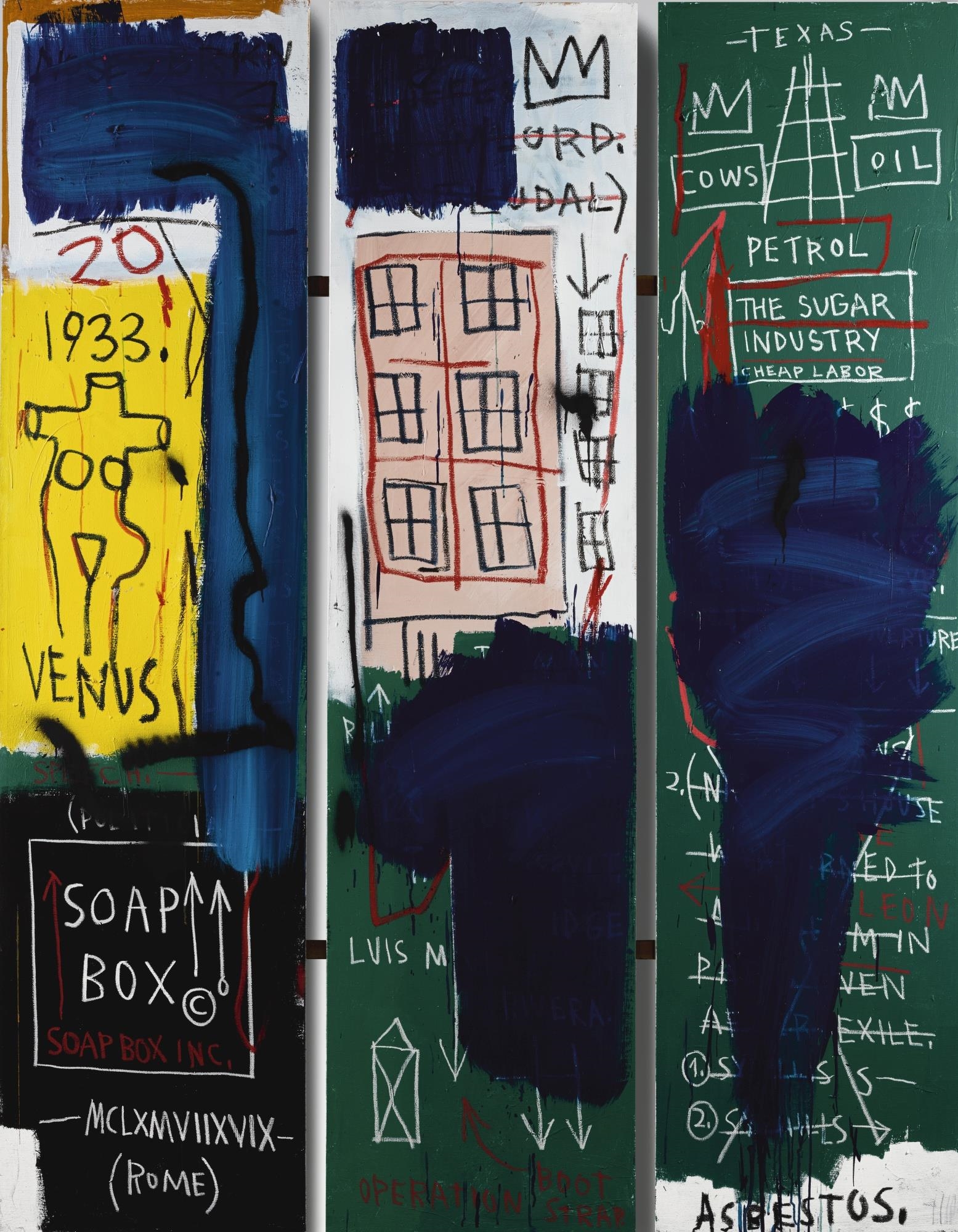 Jean-Michel Basquiat | Untitled (Yellow Tar and Feathers) (1982 ...