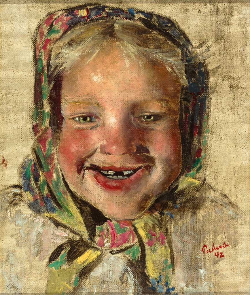 Paul Mathias Padua | Portrait eines lachenden kleinen Mädchens mit ...