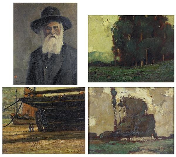 Karl Schmidt | 4 Works: At Low Tide, St. Ives, California Landscape ...