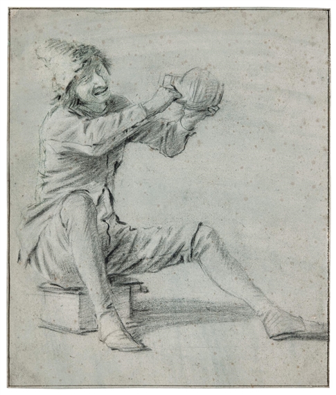 Dutch School, 17th Century | STUDY OF A SEATED MAN HOLDING A FLAGON ...