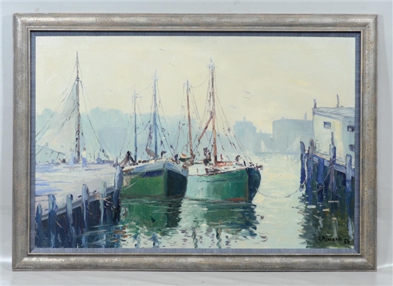 Cesare Ricciardi | Harbor scene painting | MutualArt