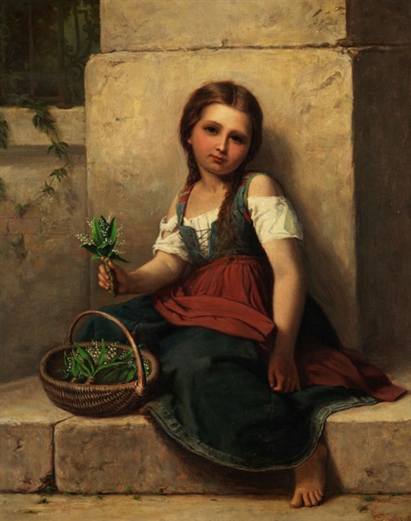 Wilhelm Ferdinand Souchon | KLEINE MAIGLÖCKCHENVERKÄUFERIN (1871 ...