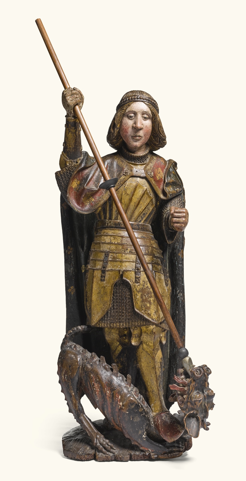 Spanish School, 15th Century | SAINT MICHAEL SLAYING THE DRAGON | MutualArt