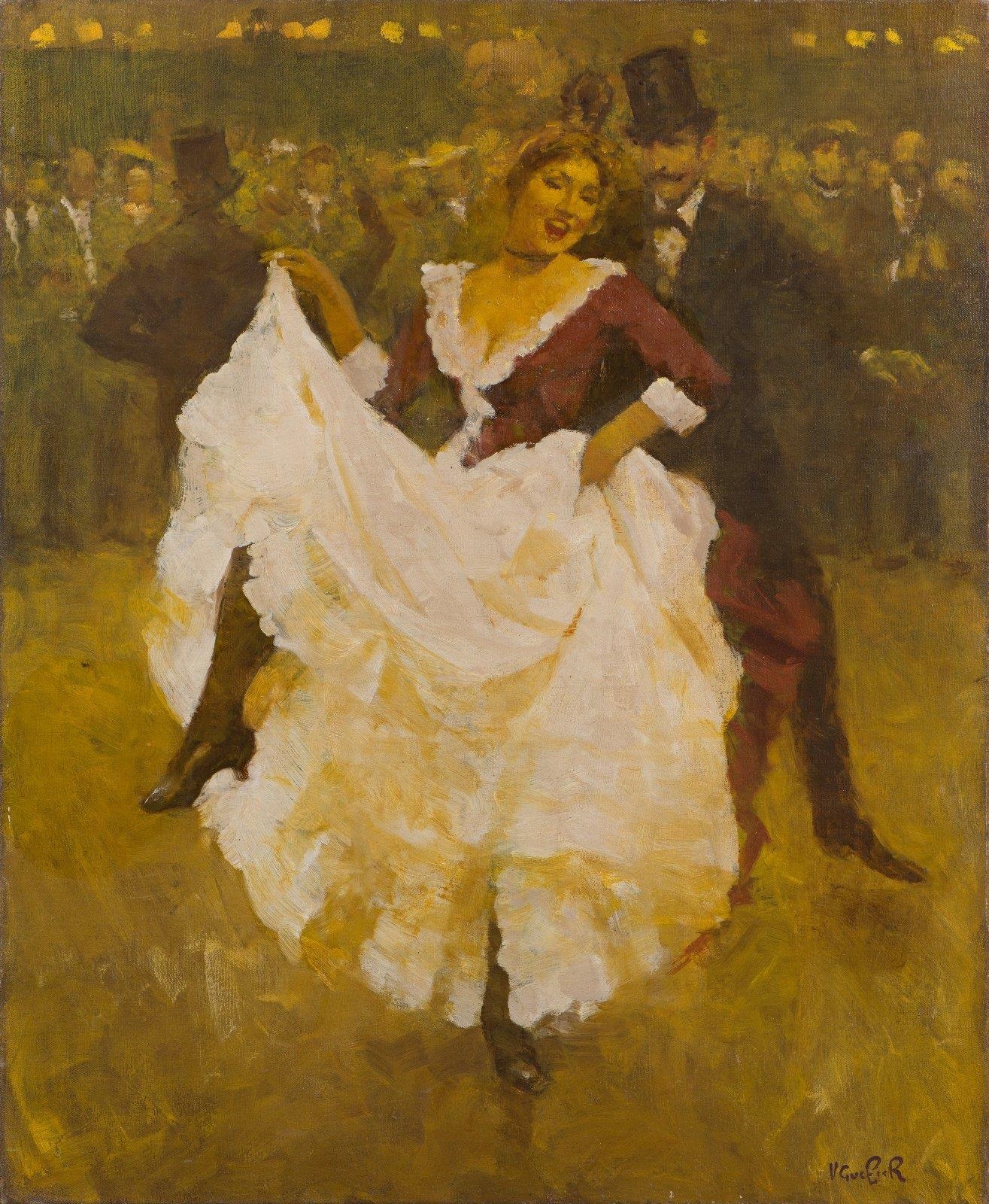 Victor Guerrier | Couple marchant devant l'opera | MutualArt