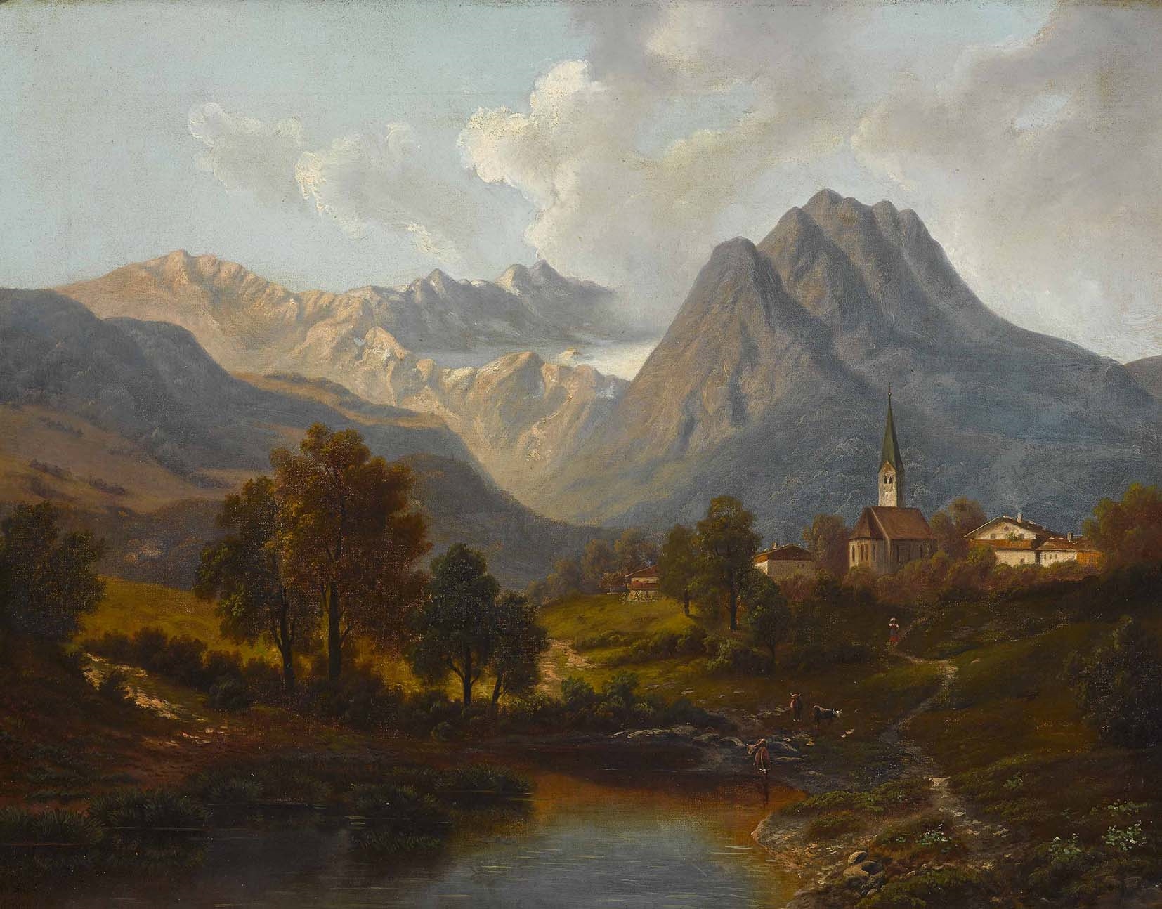 Georg Eduard Otto Saal | Landschaft mit Rentieren (1863) | MutualArt