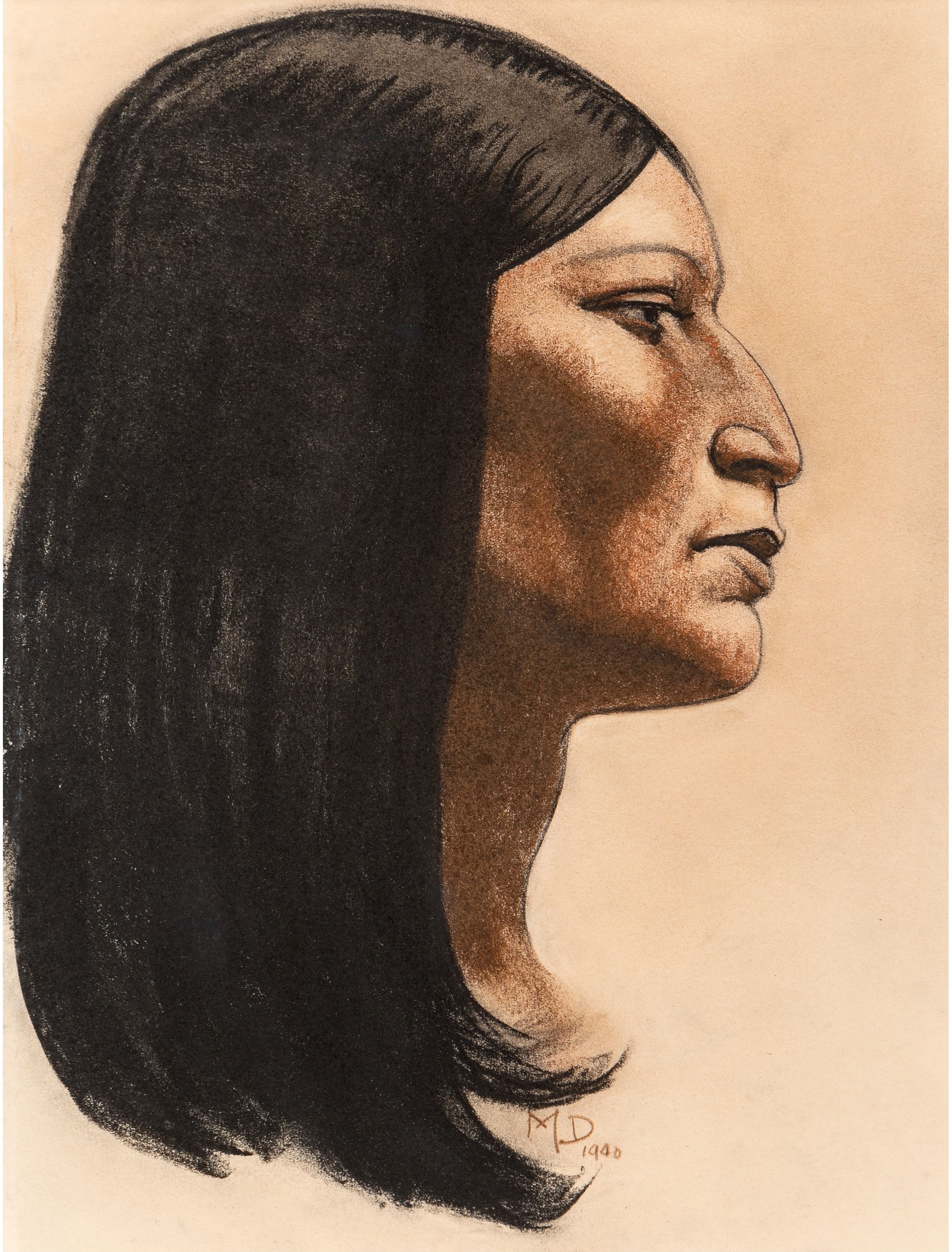 Maynard Dixon | Portrait of a Native American (1940) | MutualArt