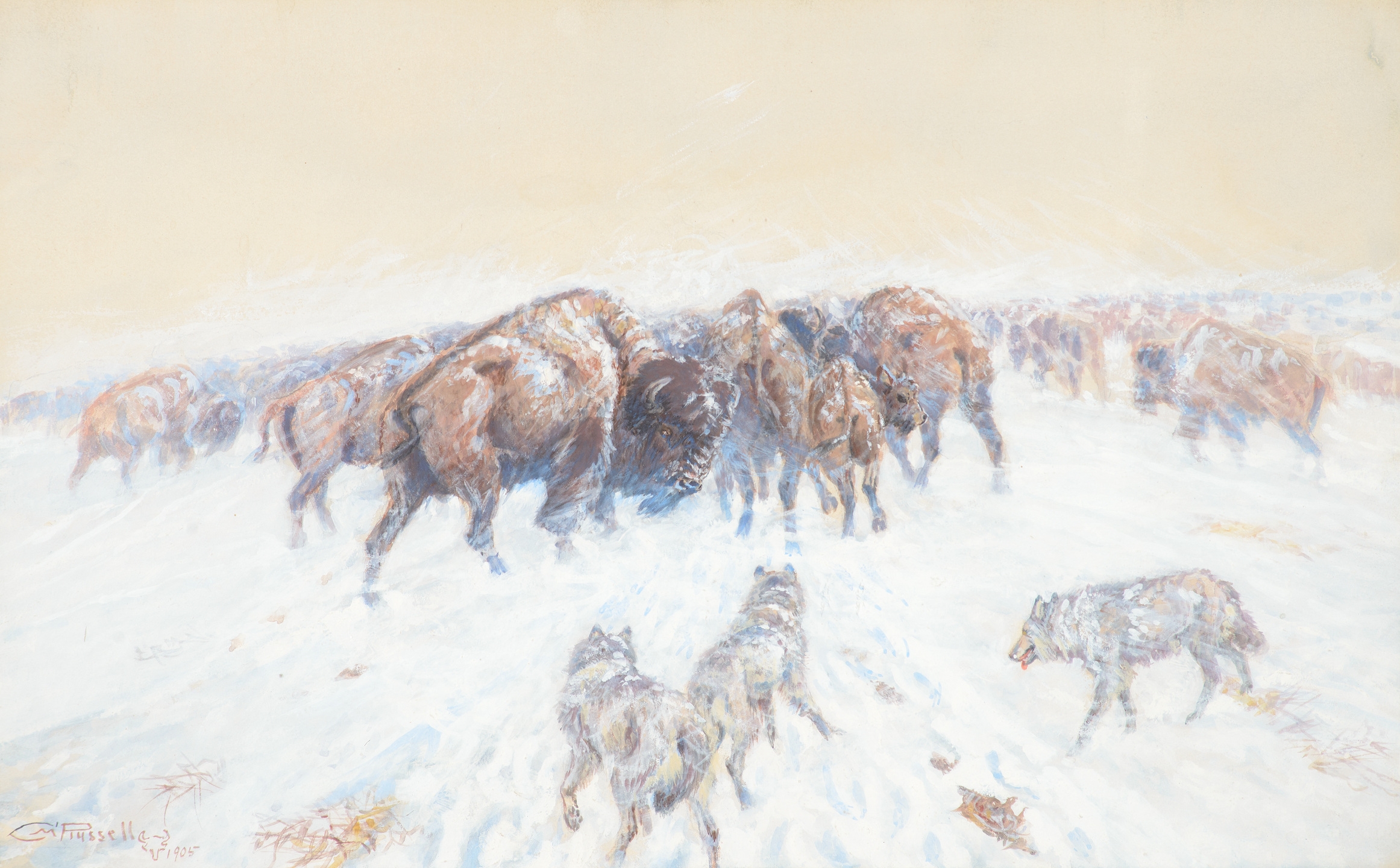 Charles Marion Russell | Montana Winter (1905) | MutualArt