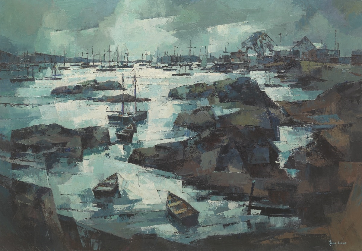 John Cuthbert Hare | Harbor with sailboats | MutualArt