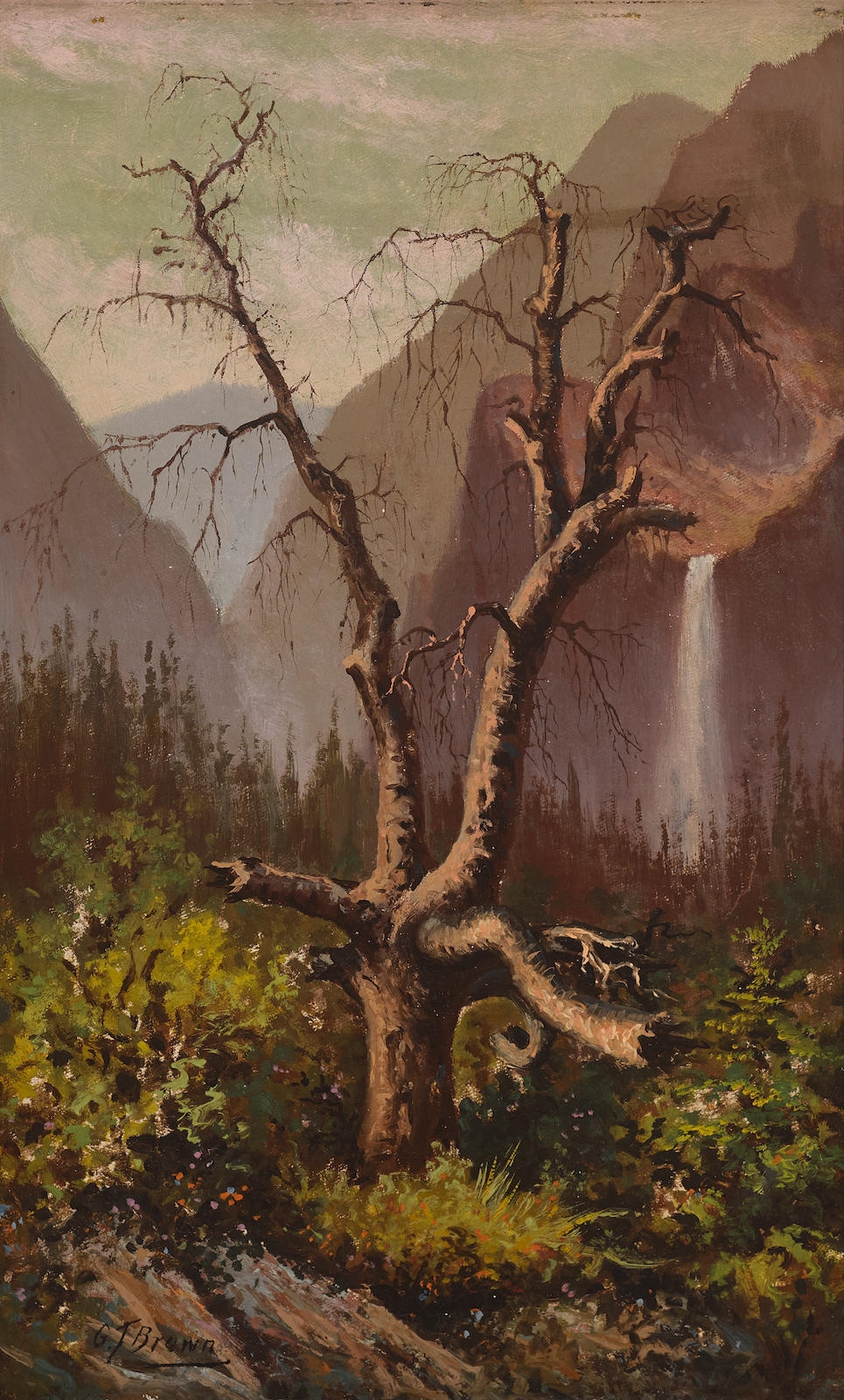 Grafton Tyler Brown | 2 Works: Tree Near Bridal Veil Falls, Tree in ...