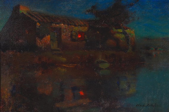Charles Rollo Peters | Adobe, San Francisquita Ranch (1917) | MutualArt