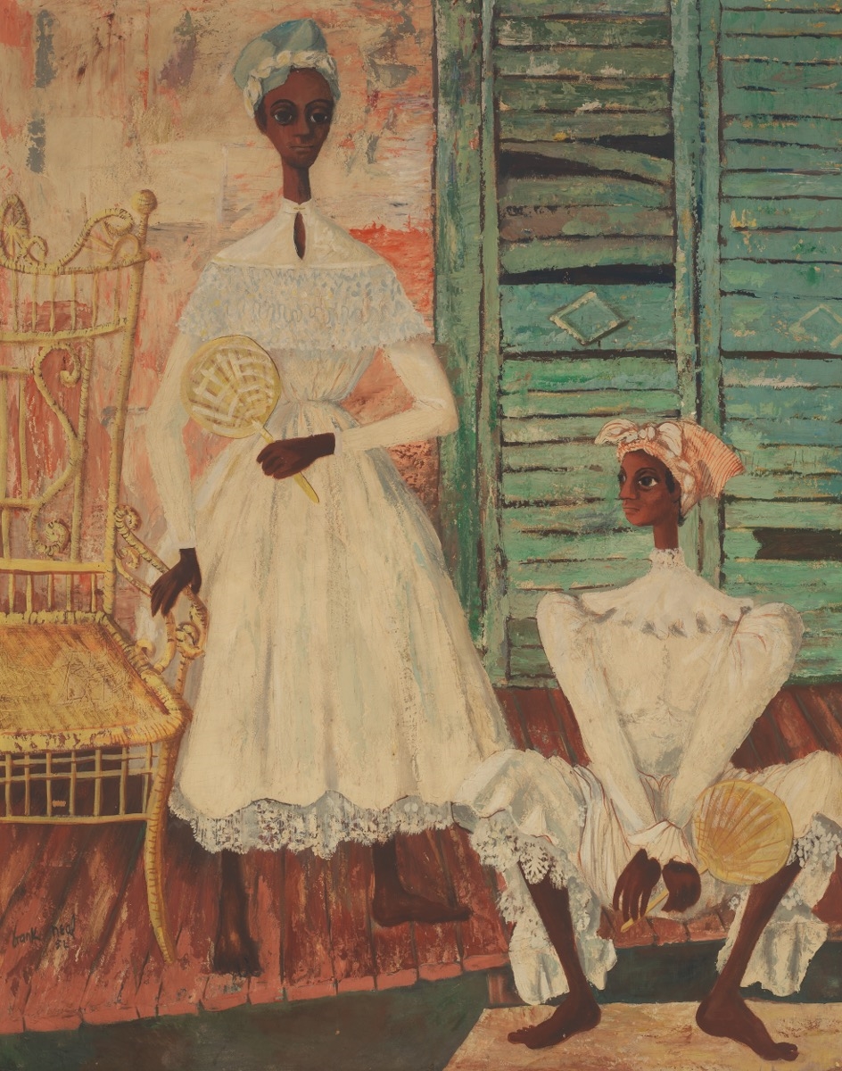 Frank W. Neal | Two women with fans (1952) | MutualArt