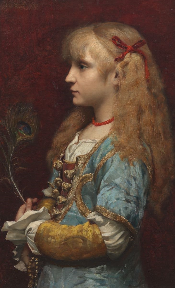 Jean Jules Badin | Portrait de Jeune Fille (1879) | MutualArt