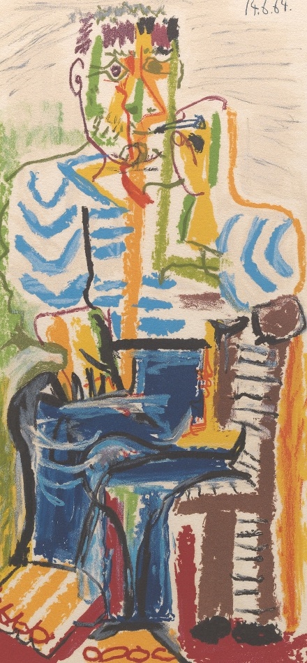 Pablo Picasso | Le fumeur assis (1964) | MutualArt