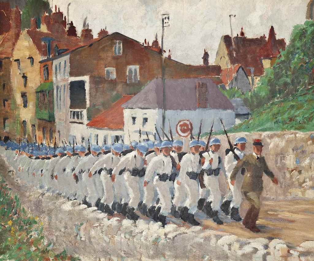 Greville Irwin | French infantry marching in column | MutualArt