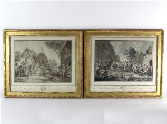 Pierre-Alexandre Wille | 2 works: La Noce de Village an Repas de ...