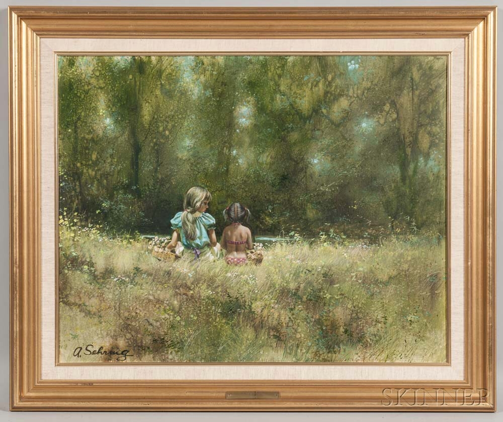 Adolf Sehring | Daisies And Baskets | MutualArt